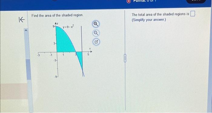 Solved Find The Area Of The Shaded Region The Total Area Of Chegg