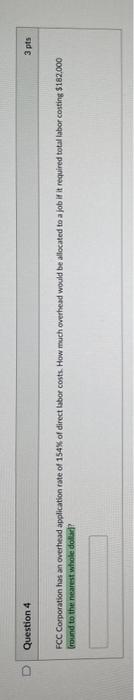 Solved FCC Corporation has an overhead application rate of | Chegg.com