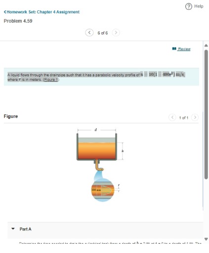A liquid flows through the dra npipe auch that it has | Chegg.com