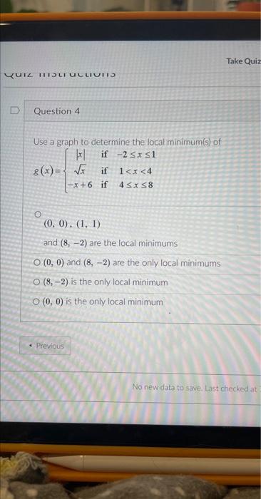 Solved Use a graph to determine the local minimum(s) of | Chegg.com