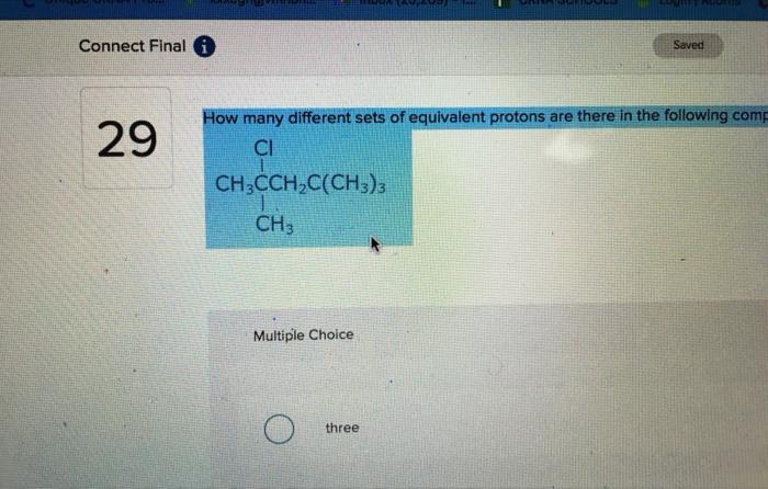 Solved How many different sets of equivalent protons are | Chegg.com