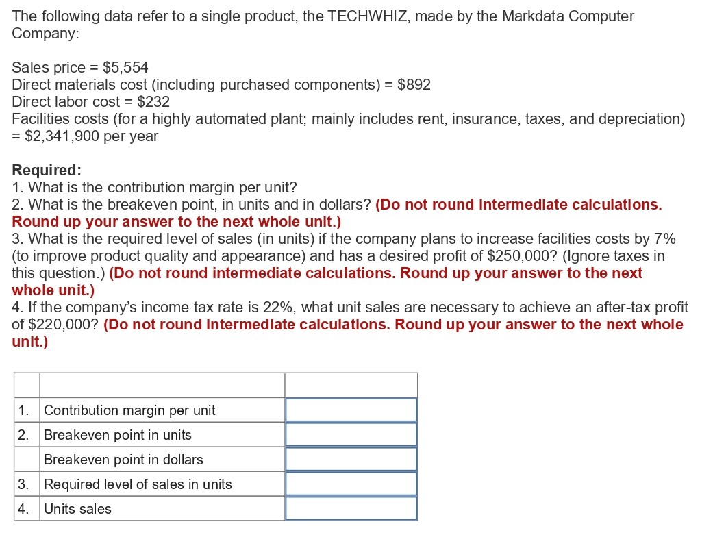 Solved The following data refer to a single product, the | Chegg.com