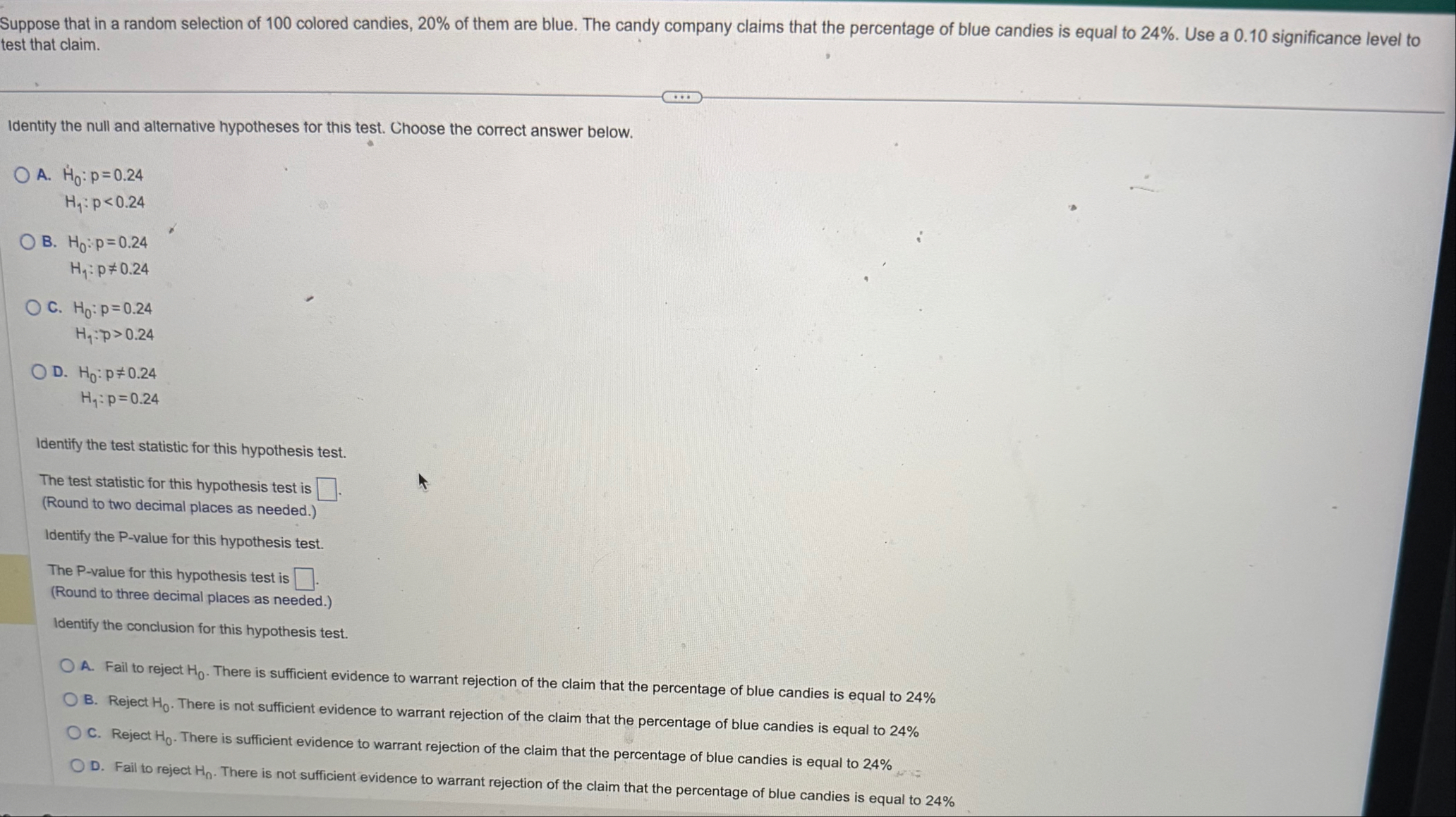 Suppose that in a random selection of 100 ﻿colored | Chegg.com