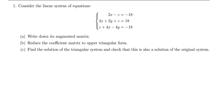 Solved Consider the linear system of | Chegg.com