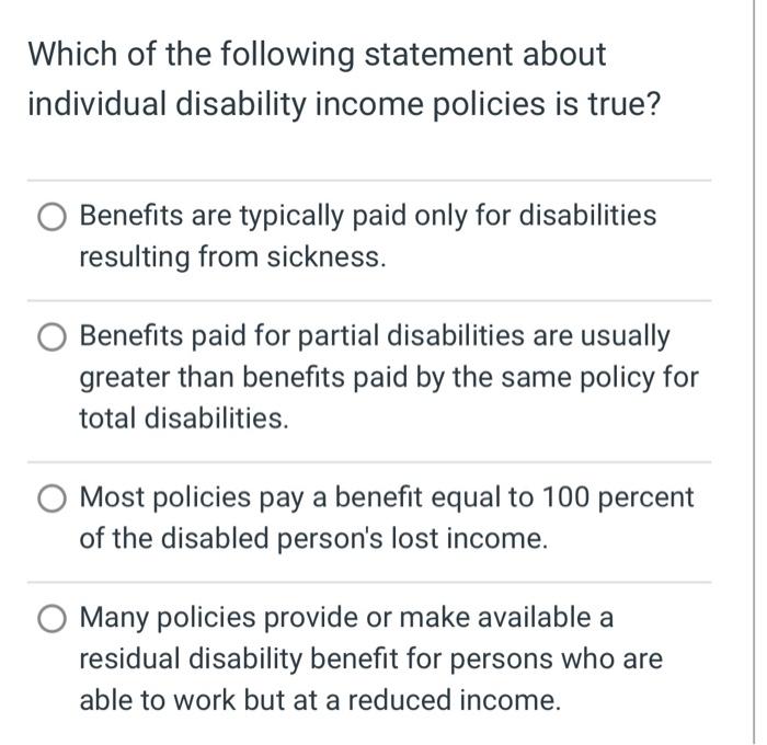 Solved Which of the following statement about individual | Chegg.com