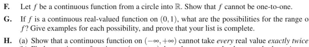 Solved F. ﻿Let f ﻿be a continuous function from a circle | Chegg.com