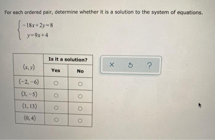 Solved For each ordered pair, determine whether it is a | Chegg.com