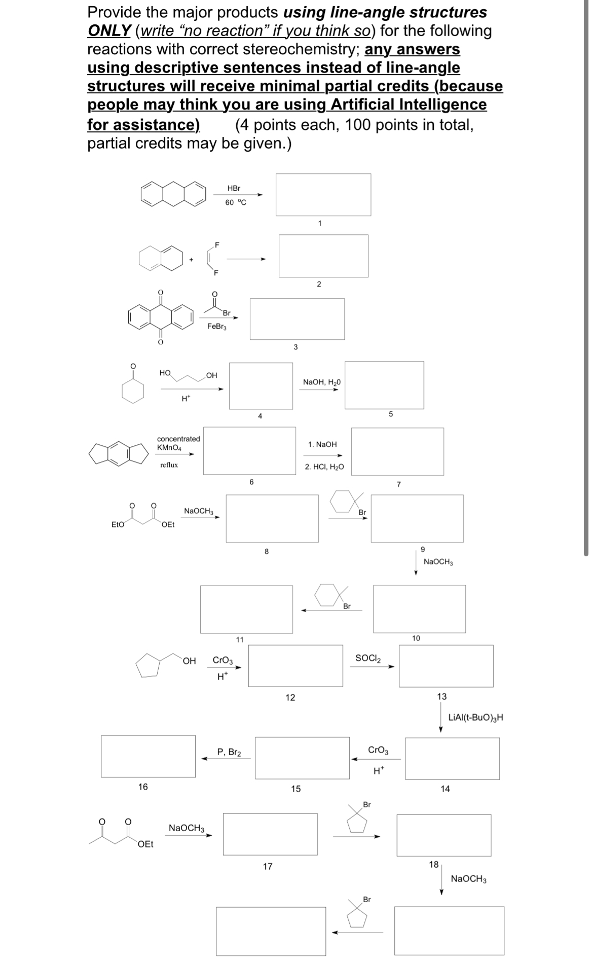Solved Provide the major products using line-angle | Chegg.com
