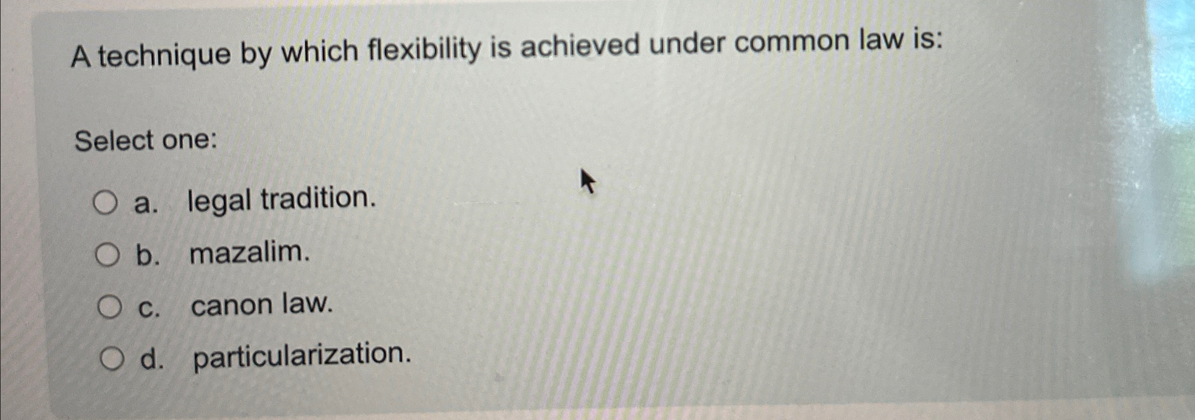 Solved A technique by which flexibility is achieved under | Chegg.com