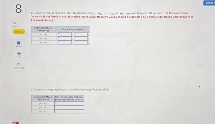 Solved A one-way analysis of variance experiment produced | Chegg.com