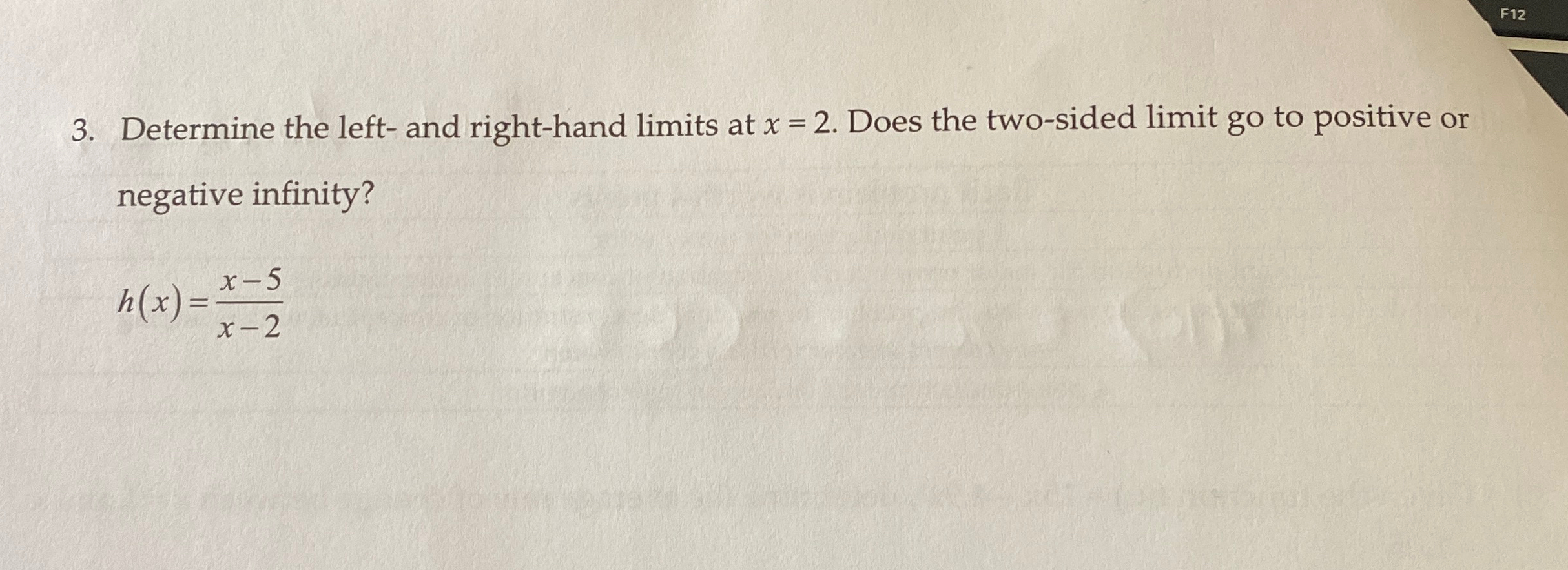 Solved 3. ﻿Determine the left- ﻿and right-hand limits at | Chegg.com