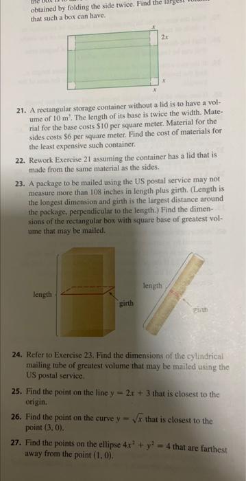 Solved 21. A rectangular storage container without a lid is | Chegg.com