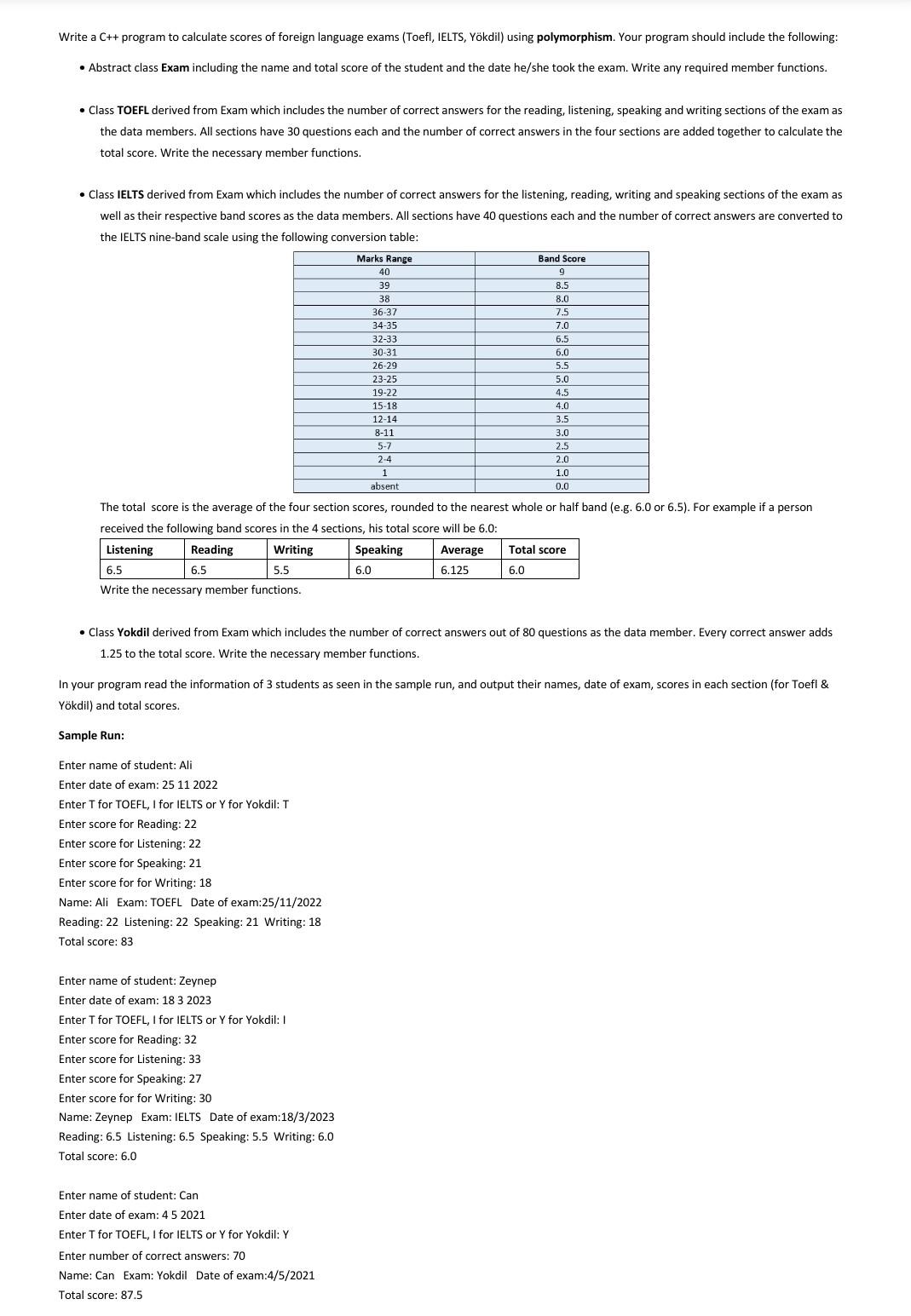 Solved Write A C Program To Calculate Scores Of Foreign 7874