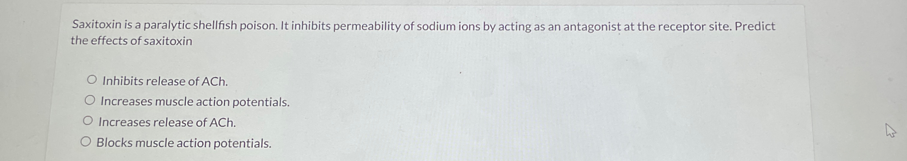 Solved Saxitoxin is a paralytic shellfish poison. It | Chegg.com