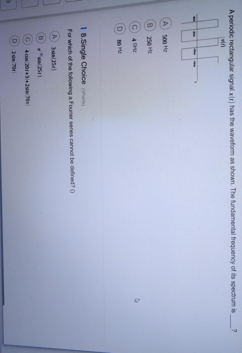 Solved ? A periodic rectangular signal x(t) has the waveform | Chegg.com