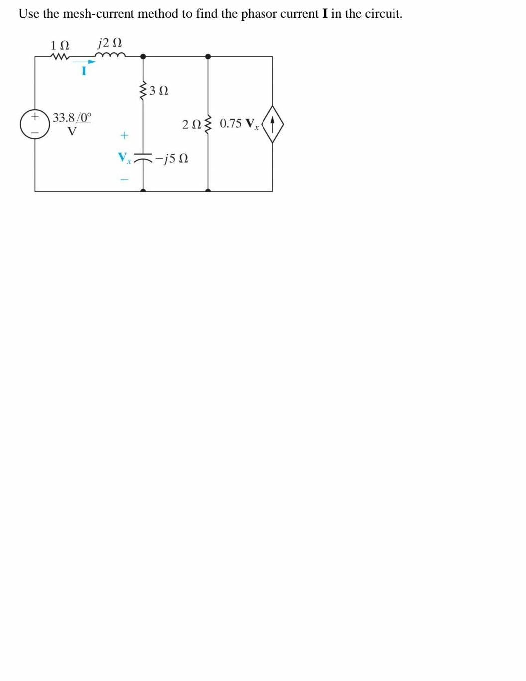 Solved Use the mesh-current method to find the phasor | Chegg.com
