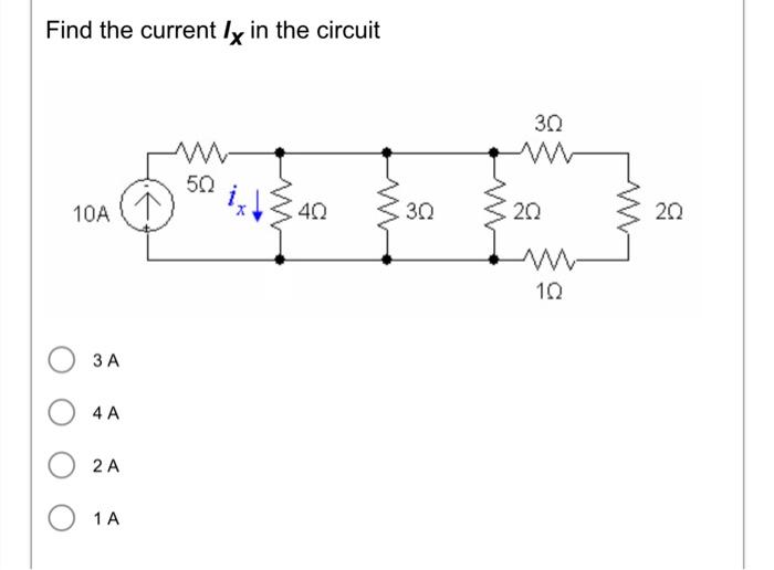 Solved Find the current IX in the circuit 3 A 4 A 2 A 1 A | Chegg.com
