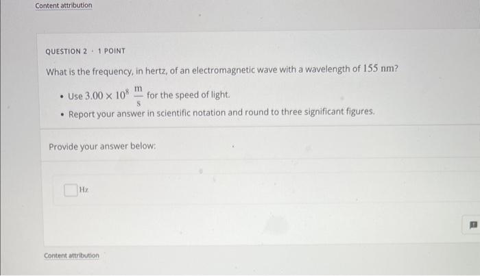 Solved What is the frequency, in hertz, of an | Chegg.com