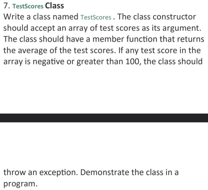 [solved] C 7 Testscores Class Write A Class Named Testsc