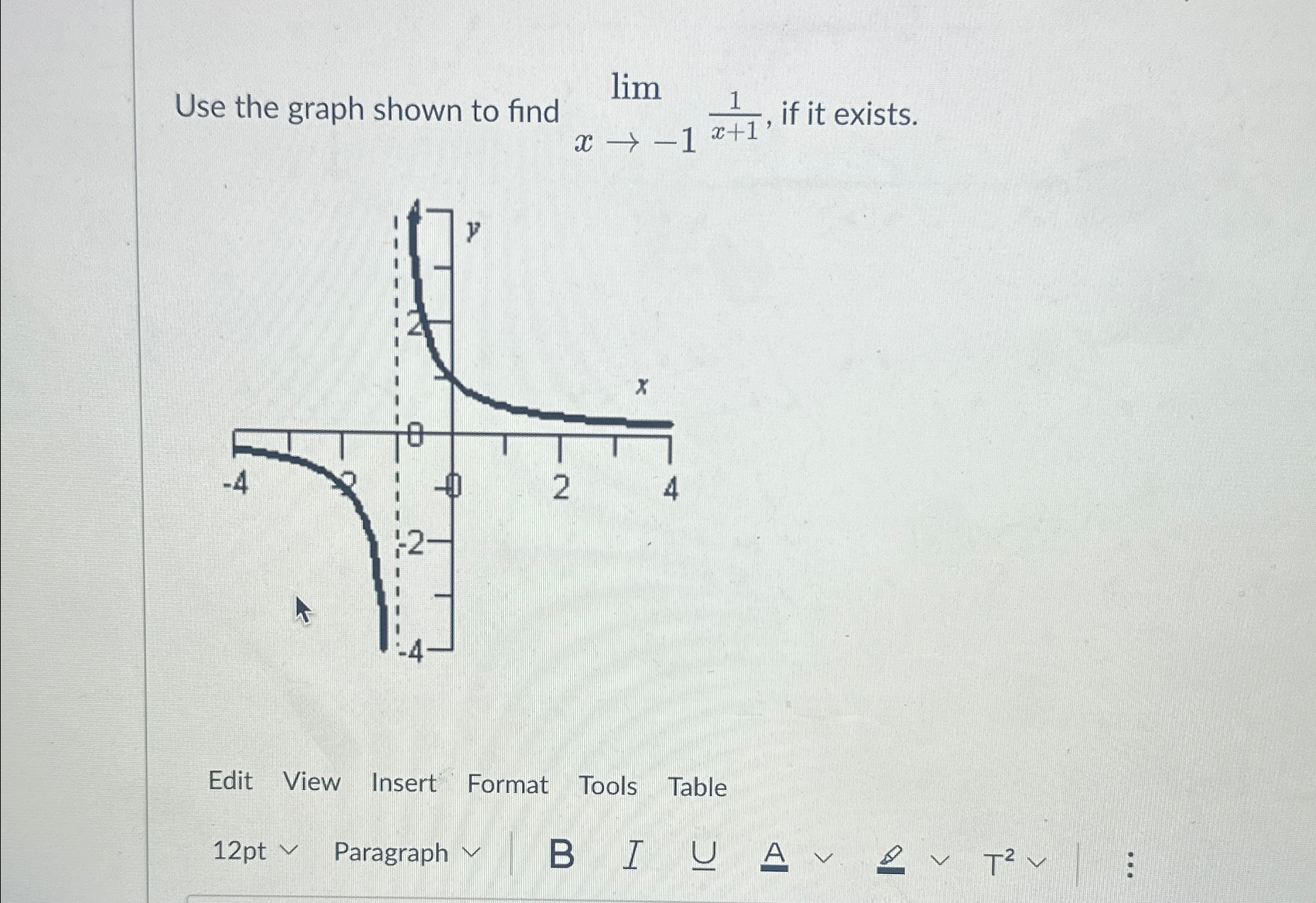 Solved Use the graph shown to find limx→-11x+1, ﻿if it | Chegg.com