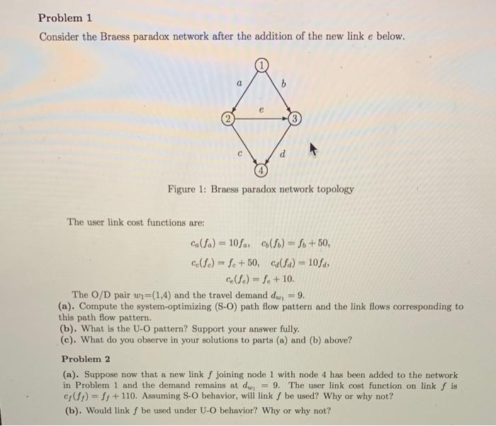 Consider The Braess Paradox Network After The