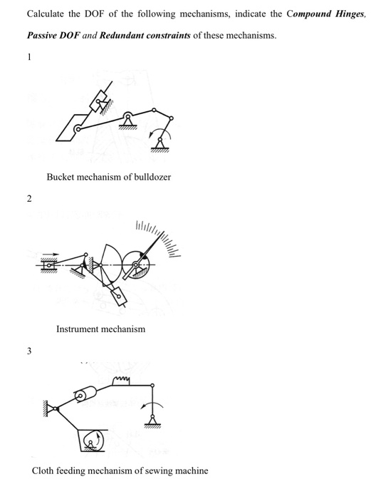 Solved Calculate the DOF of the following mechanisms, | Chegg.com