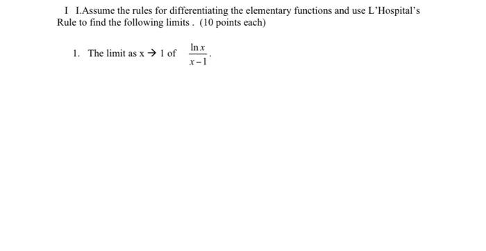 Solved I I.Assume the rules for differentiating the | Chegg.com