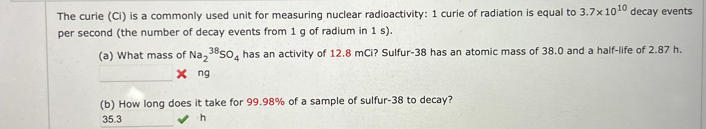 Solved The curie (Ci) ﻿is a commonly used unit for measuring | Chegg.com