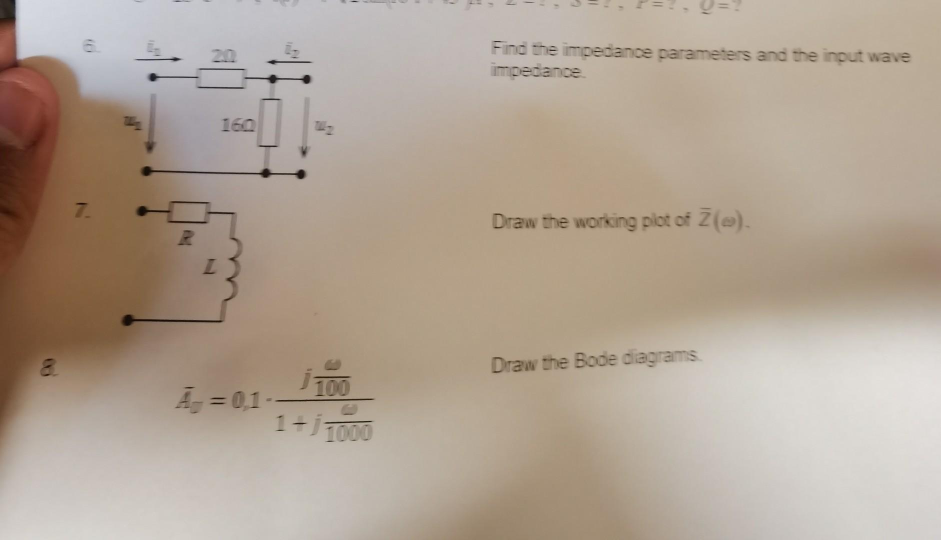 Solved Find the impedance parameters and the input wave | Chegg.com