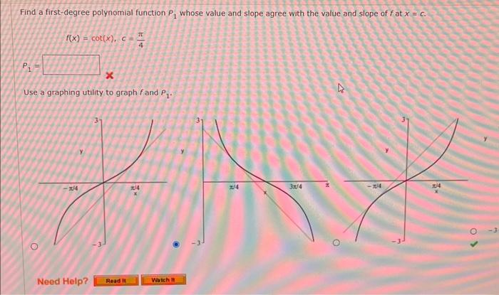 Solved Find a first-degree polynomial function P1 whose | Chegg.com