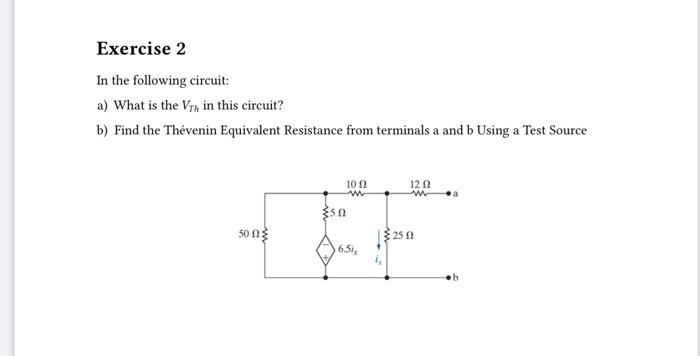 Solved In the following circuit: a) What is the VTh in this | Chegg.com