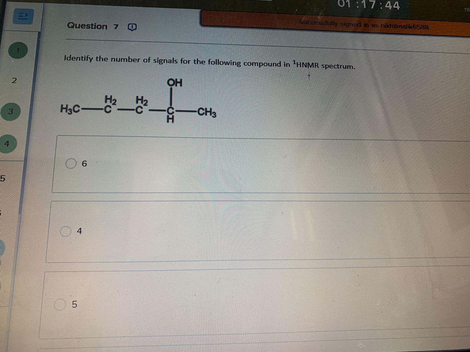 Identify the number of signals for the following | Chegg.com