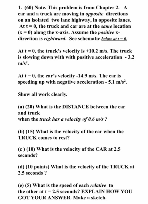 Solved 1. (60) Note. This problem is from Chapter 2. A car | Chegg.com