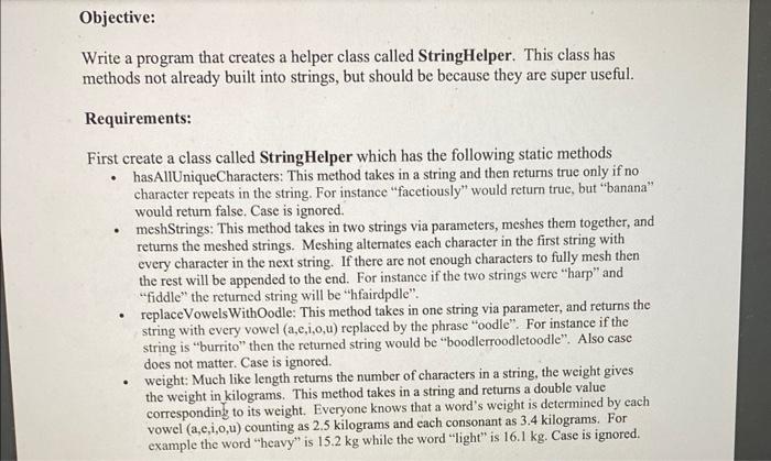 Solved Objective Write A Program That Creates A Helper