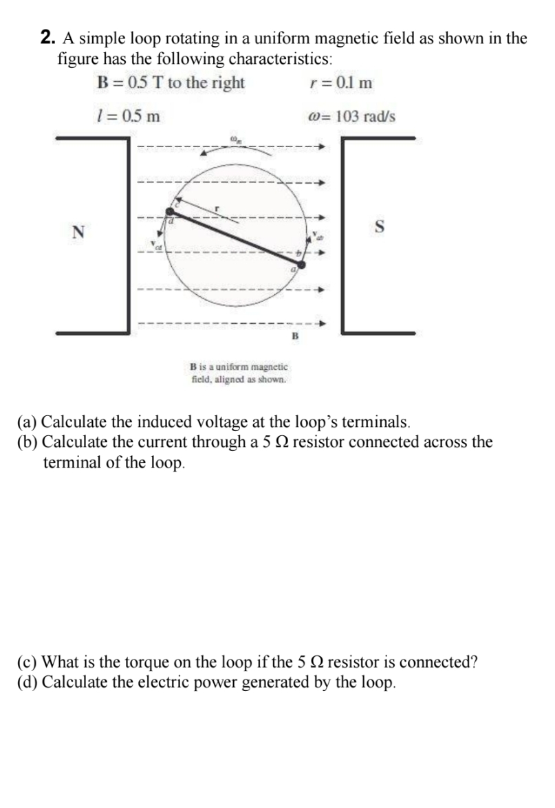 Solved A simple loop rotating in a uniform magnetic field as | Chegg.com Solved A simple loop rotating in a uniform magnetic field as | Chegg.com