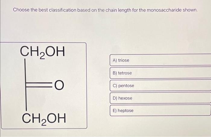 Solved Choose the best classification based on the chain | Chegg.com