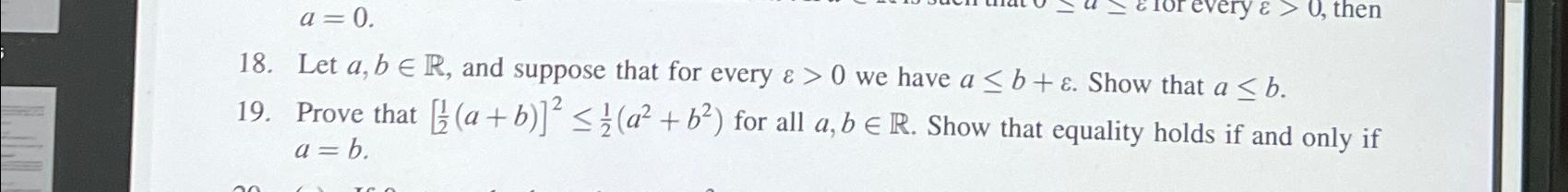Solved Prove that [12(a+b)]2≤12(a2+b2) ﻿for all a,binR. Show | Chegg.com