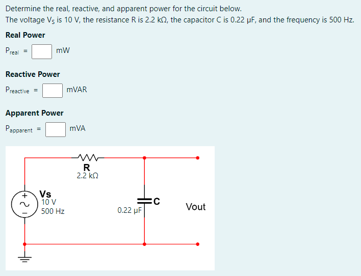 Solved Determine the real, reactive, and apparent power for | Chegg.com