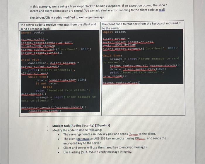 Solved Python Tutorial Assignment Client Server Rsa Aes
