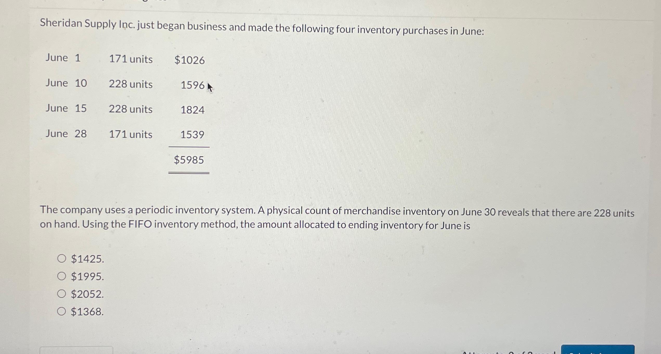 Solved Sheridan Supply Inc. just began business and made the | Chegg.com