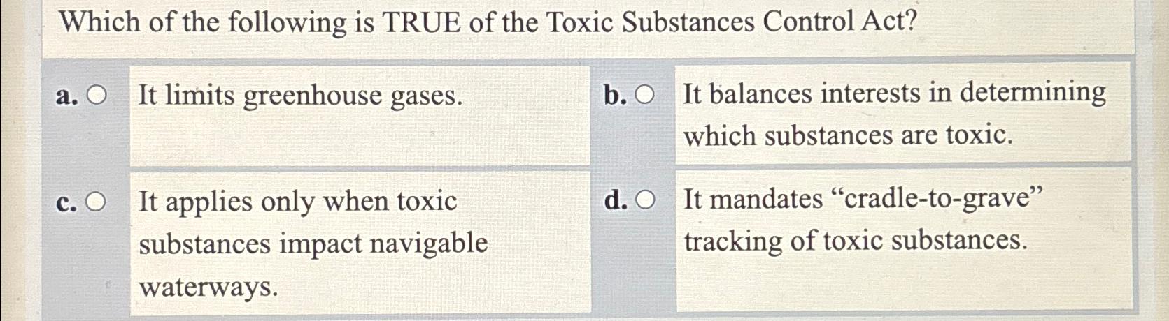 Solved Which of the following is TRUE of the Toxic | Chegg.com