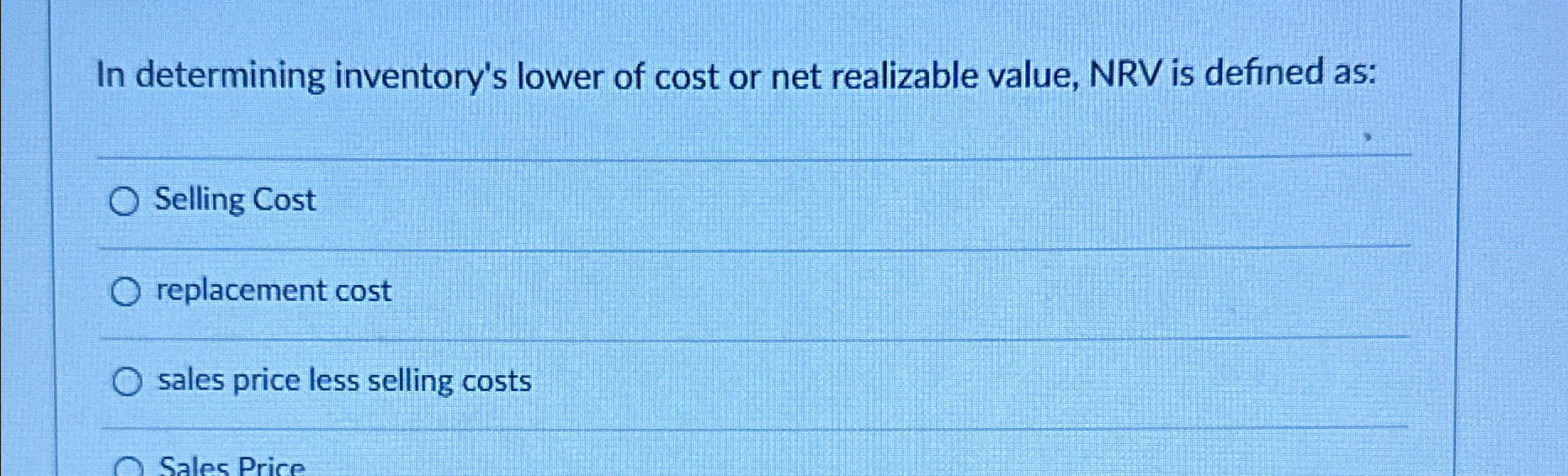 Solved In determining inventory's lower of cost or net | Chegg.com