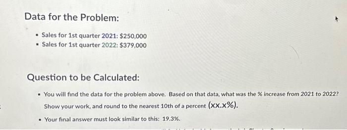 Solved Data for the Problem: Sales for 1st quarter 2021: | Chegg.com