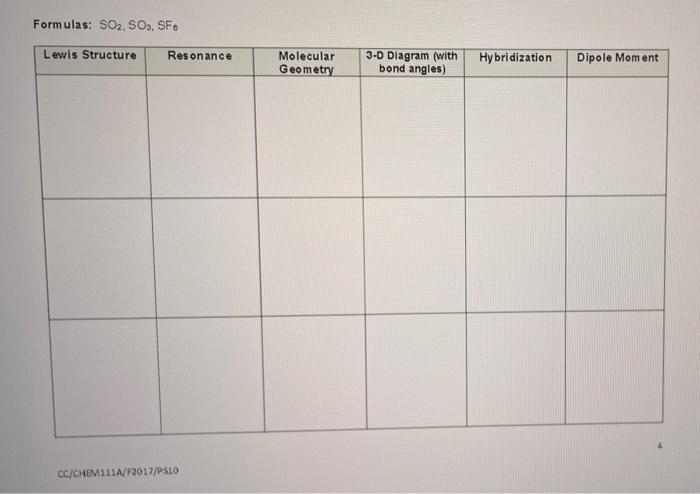 Solved Formulas: SO2, SO, SFO Lewis Structure Resonance | Chegg.com