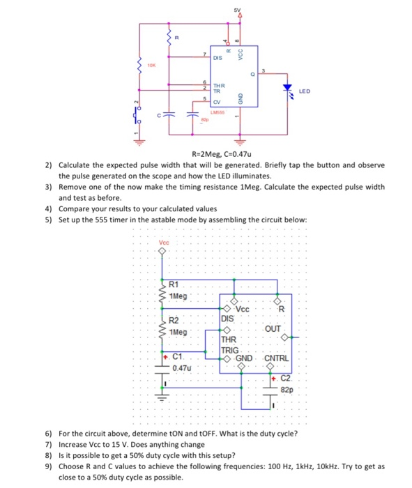 Solved Lab 5-555 Timer Purpose: To build and test 555 timer | Chegg.com