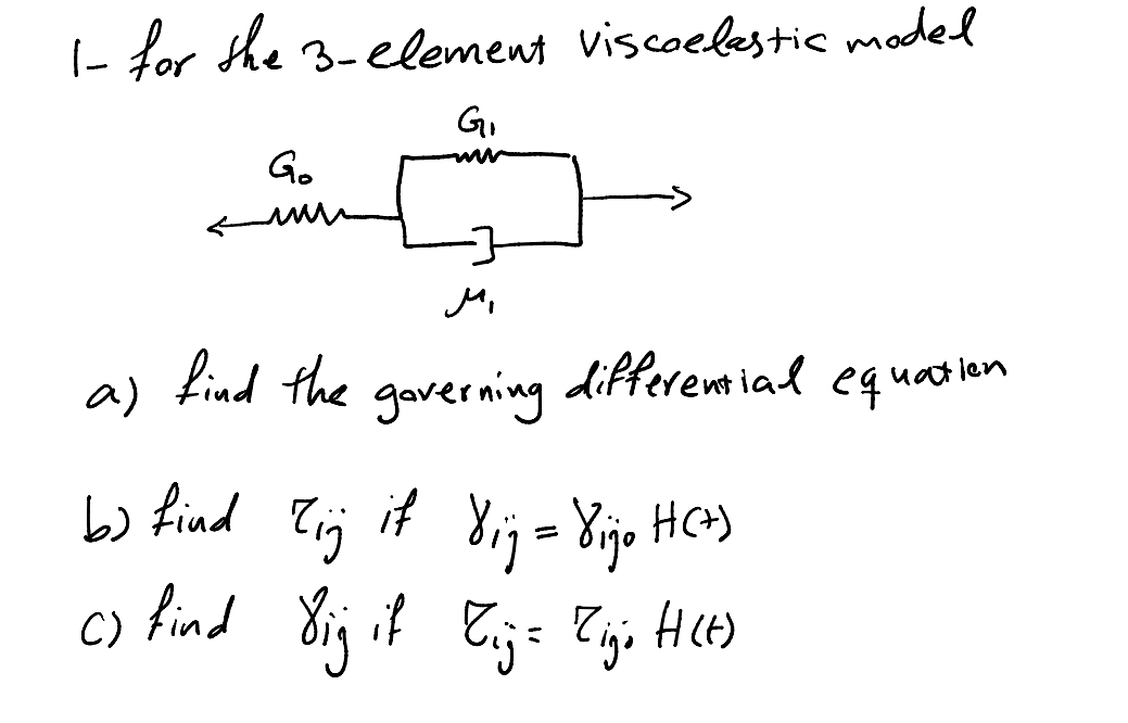 Solved 1-for the 3-element viscoelastic modela) ﻿find the | Chegg.com