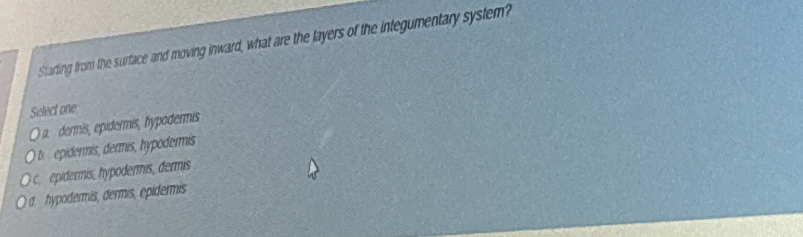 Solved stating from the sutface and moving inward, what are | Chegg.com