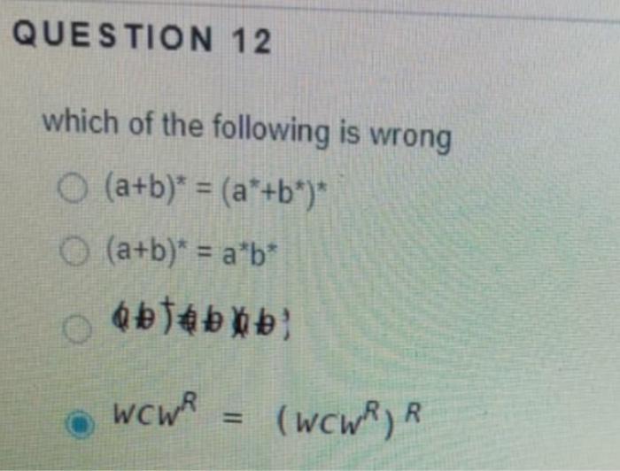Solved which of the following is wrong | Chegg.com