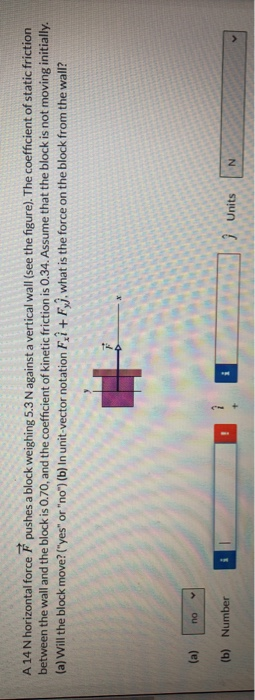 Solved A 14 N horizontal force F pushes a block weighing 5.3 | Chegg.com Solved A 14 N horizontal force F pushes a block weighing 5.3 | Chegg.com