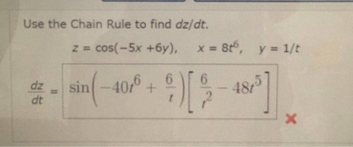 Solved Use the Chain Rule to find dz/dt. | Chegg.com